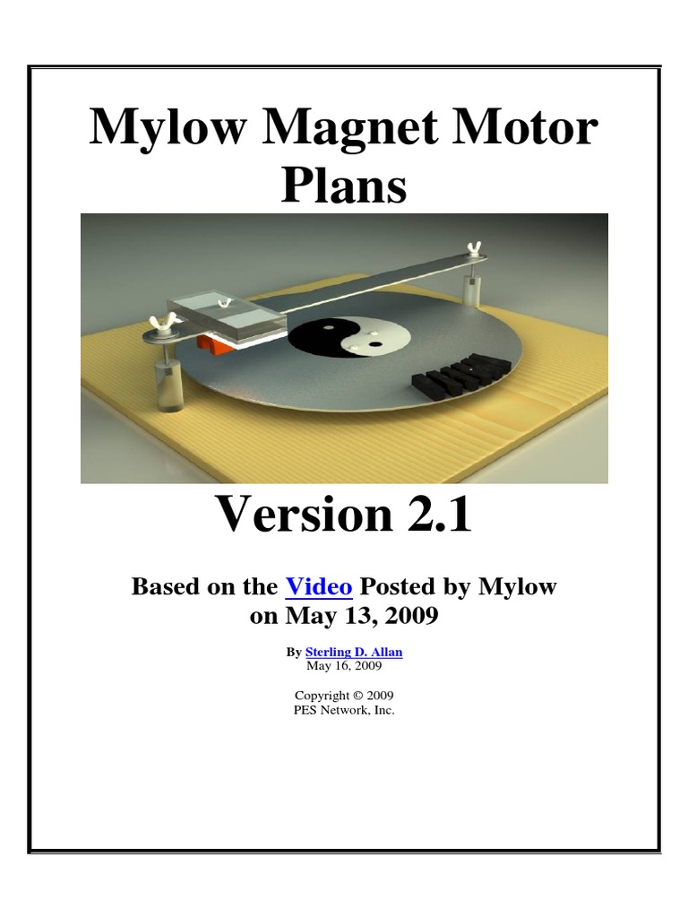 Mylow Magnet Motor Plans v2-1 | PDF | Electric Motor | Magnet