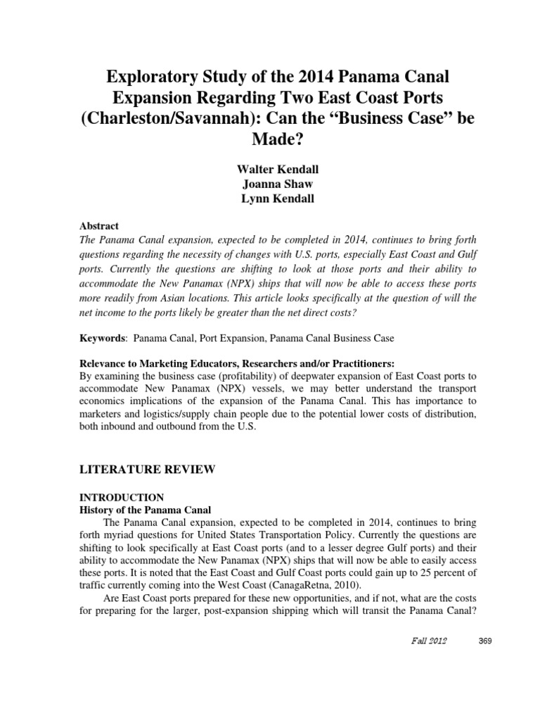 Panama Canal Expansion Impacts To Southern East Coast Ports - September ...