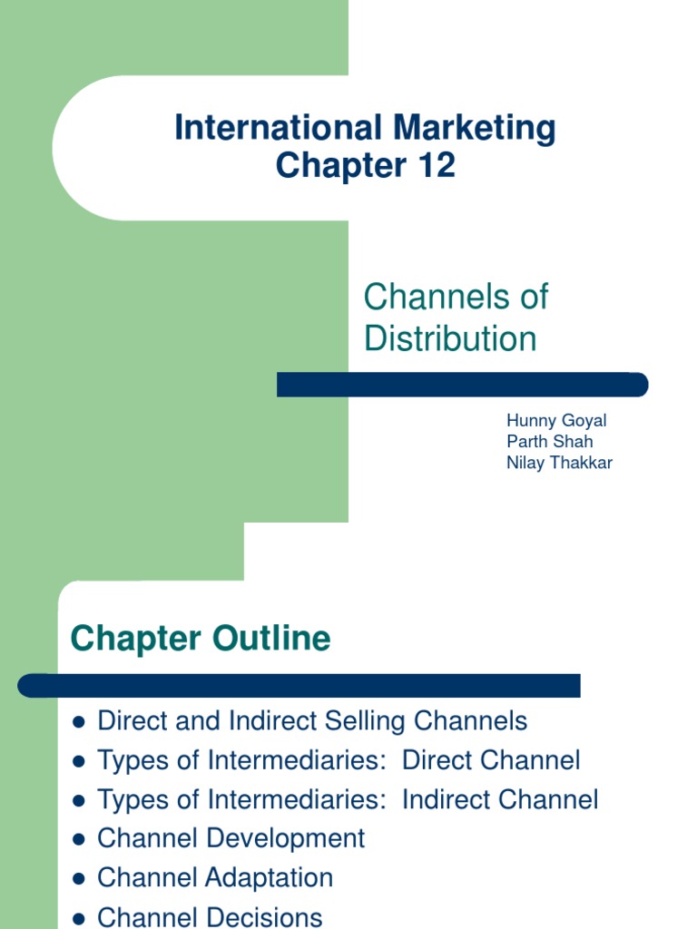 ch12 Channels of Distribution | PDF | Intermediary | Exports