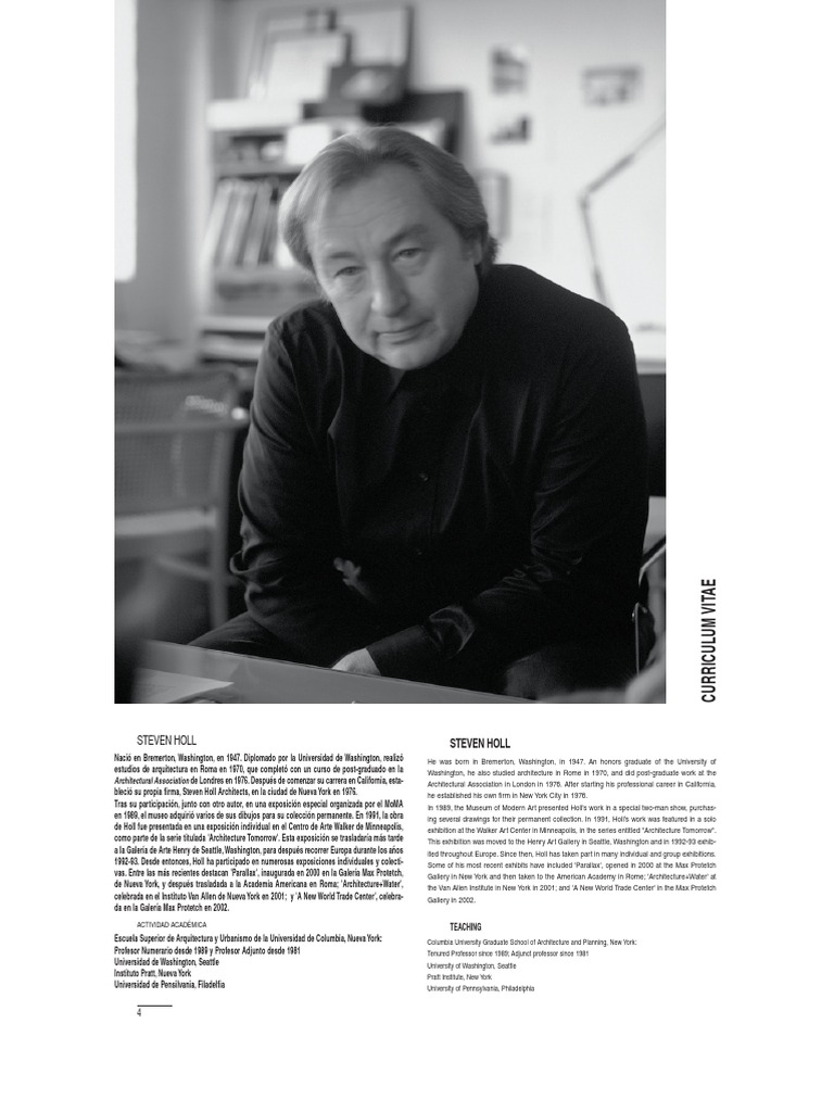 Steven Holl - Biografía | PDF | Diseño | Biblioteca y museo