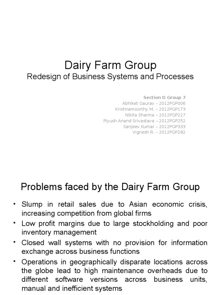 Dairy Farm Group: Challenges & Opportunities | PDF