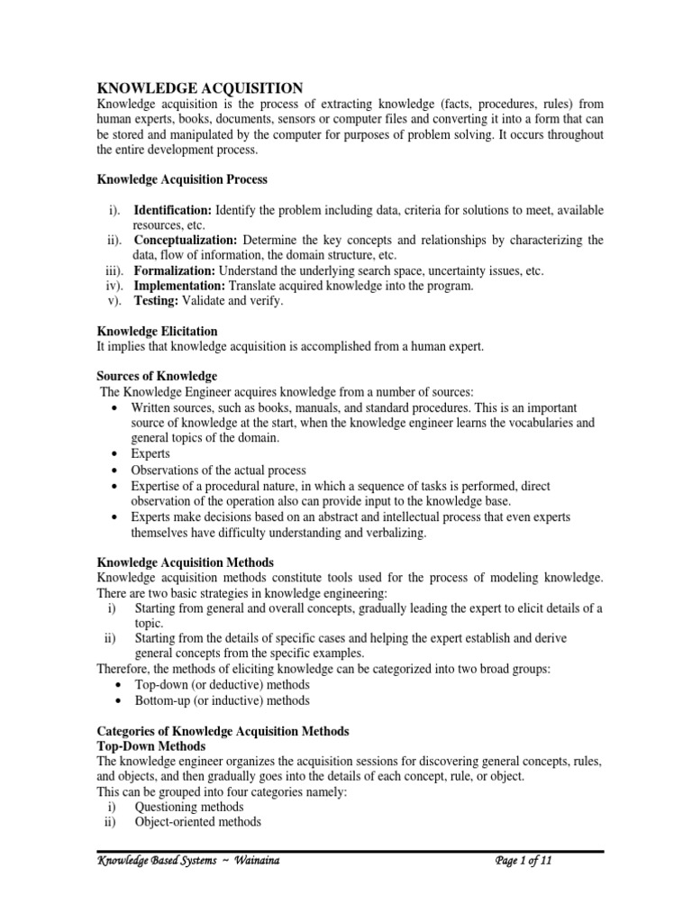 Knowledge Acquisition in Expert Systems | PDF | Art | Computers