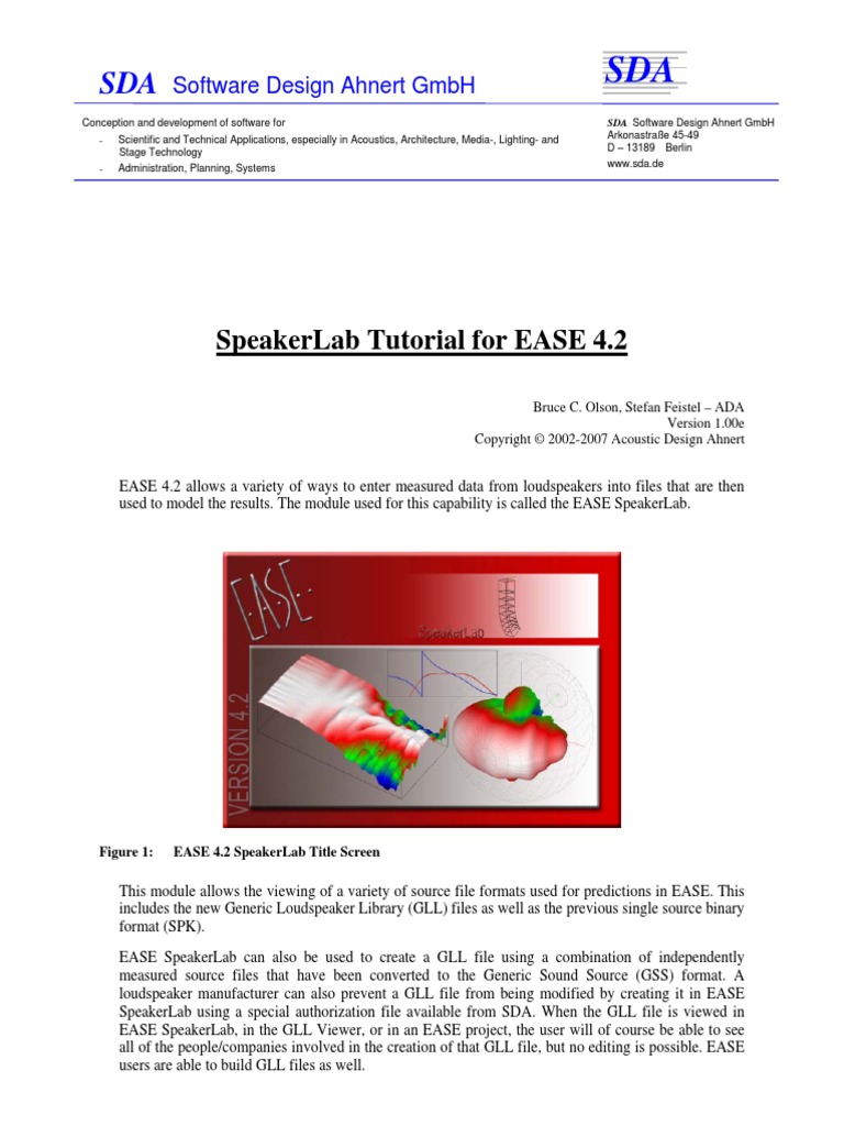 SpeakerLab Tutorial V1.00e | PDF | Text File | File Format