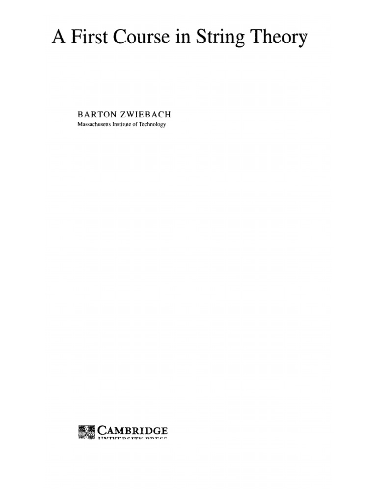 A First Course in String Theory | PDF