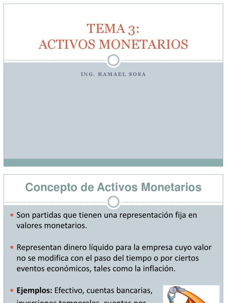 Activos Monetarios y su Gestión | PDF | Efectivo | Bancos