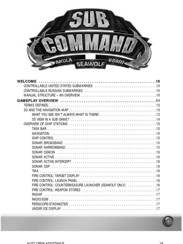 Sub Command User Manual | PDF | Submarines | Naval Warfare