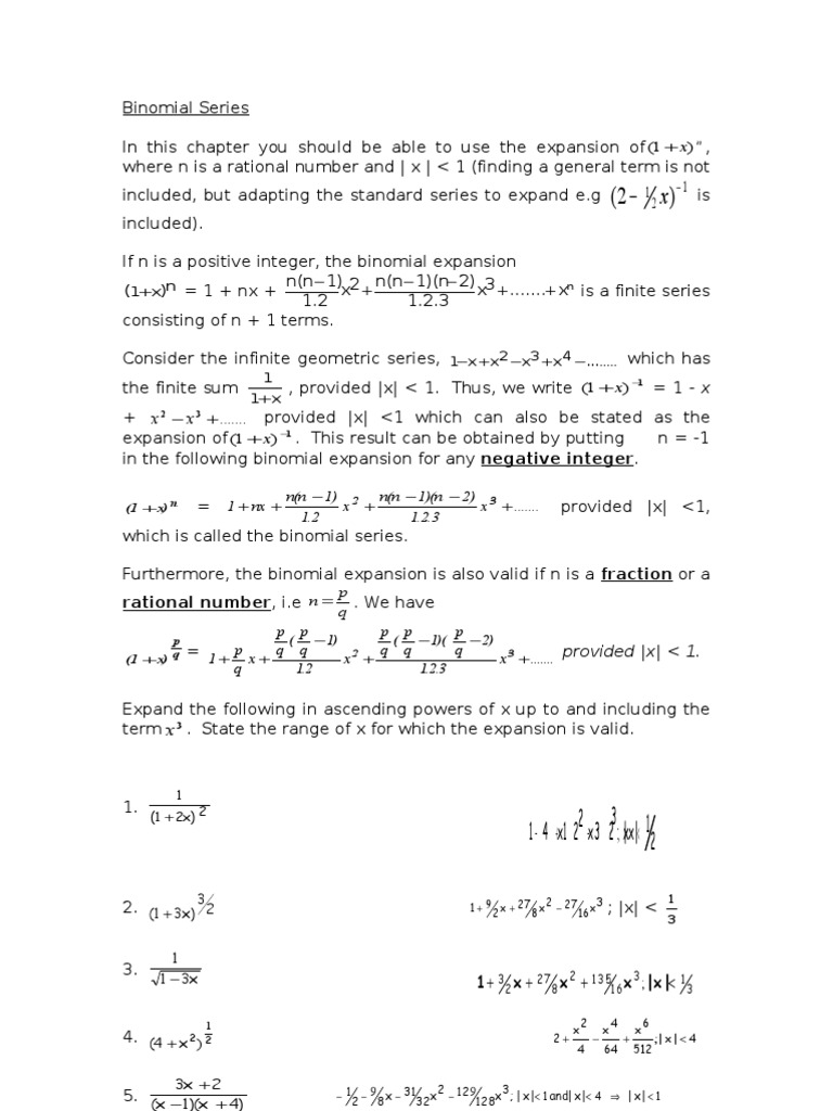 Binomial Expansion | PDF