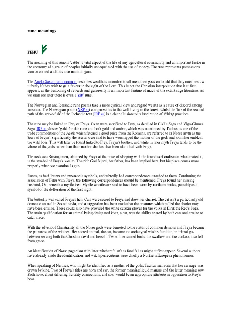 Rune Meanings | PDF | Runes | Odin