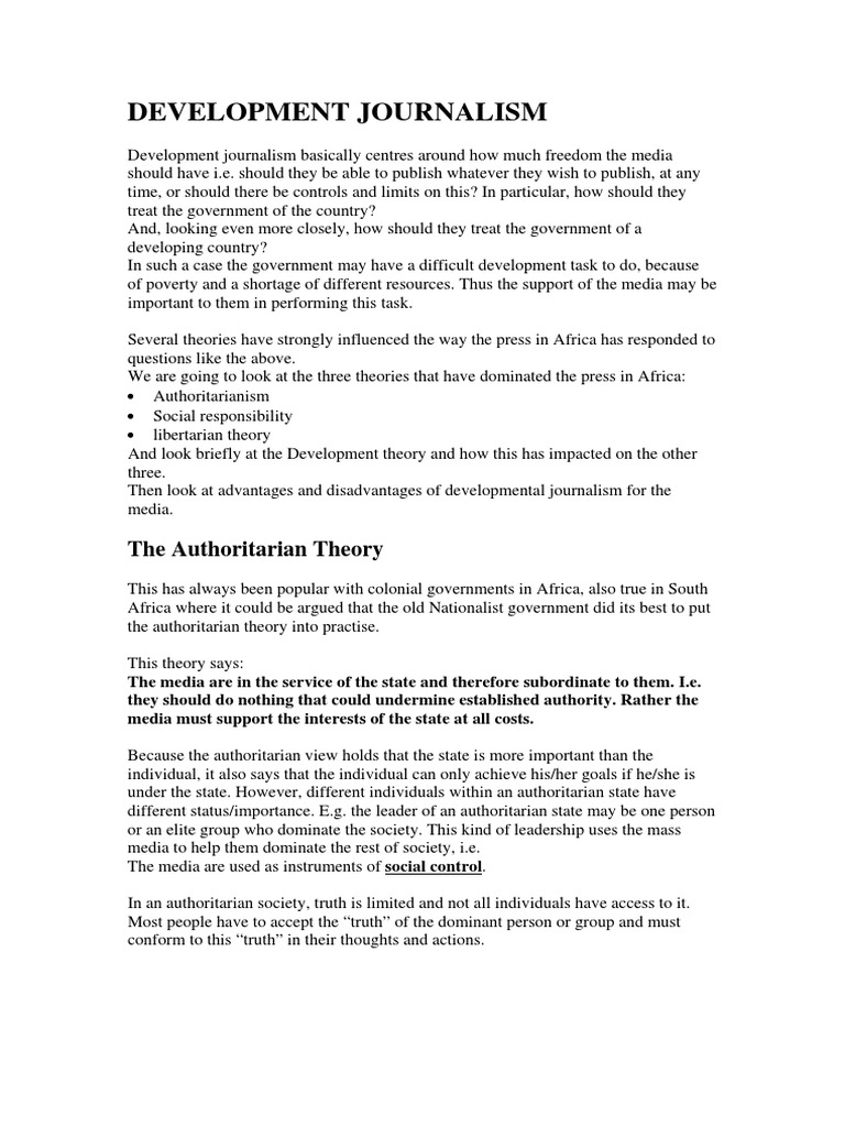Lecture Notes - Development Journalism | PDF | Freedom Of The Press ...