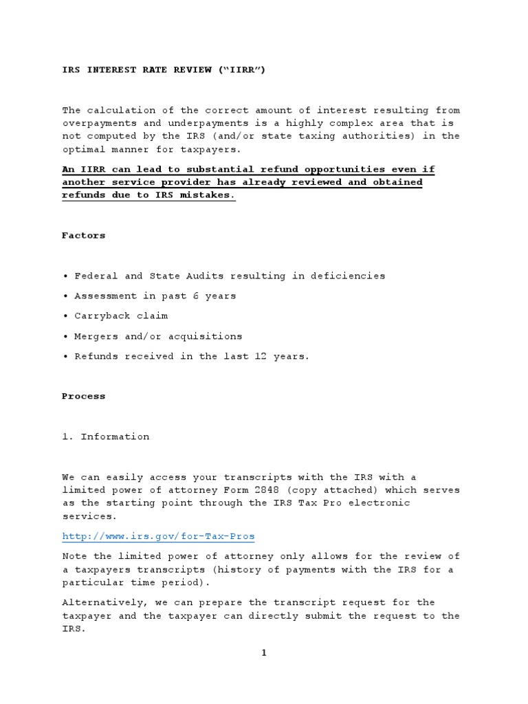IRS Interest Rate Information | PDF