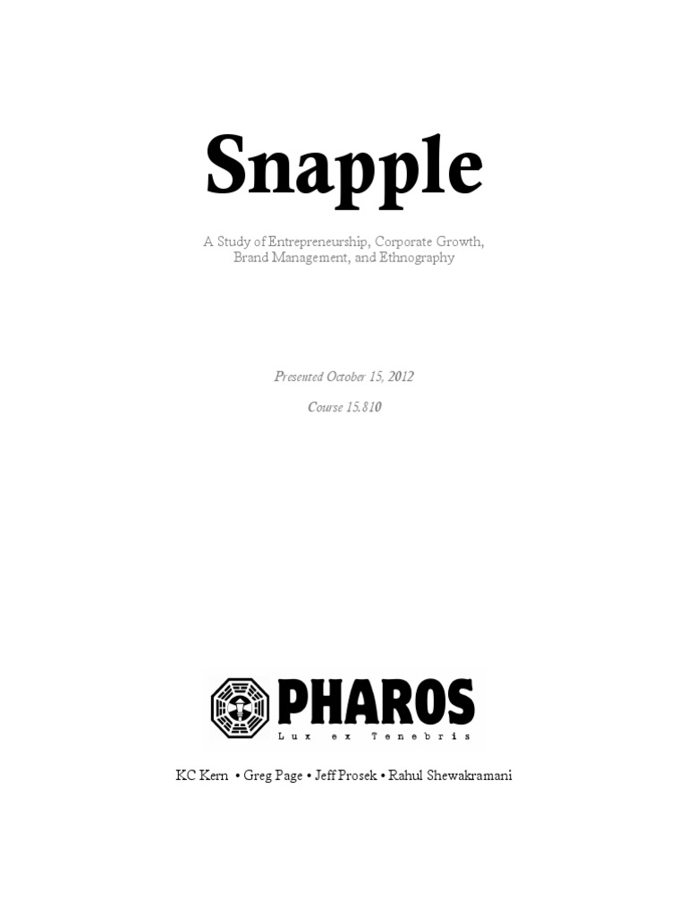 Snapple | PDF | Brand | Advertising