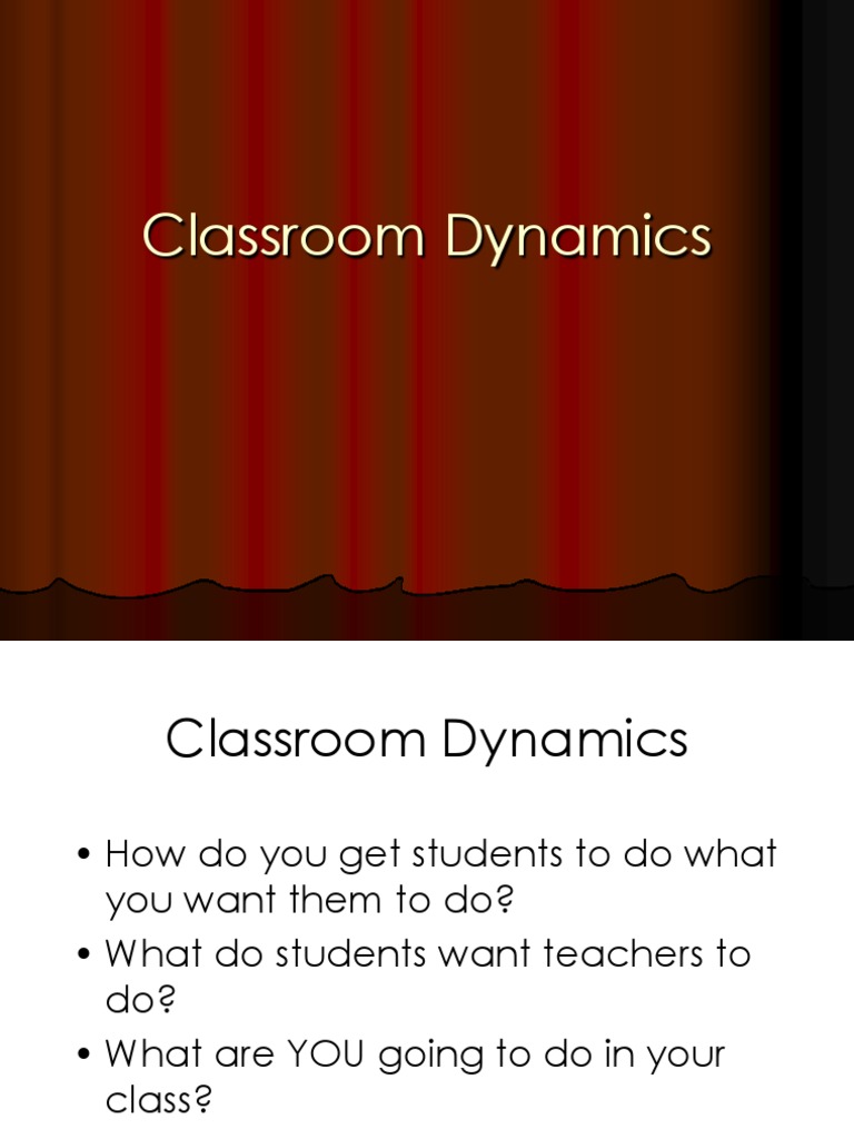 1-Classroom Dynamics | PDF | Test (Assessment) | Classroom