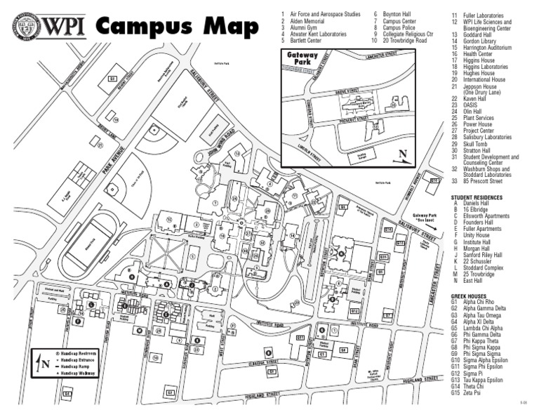 Walking Map of WPI | PDF | Science & Mathematics