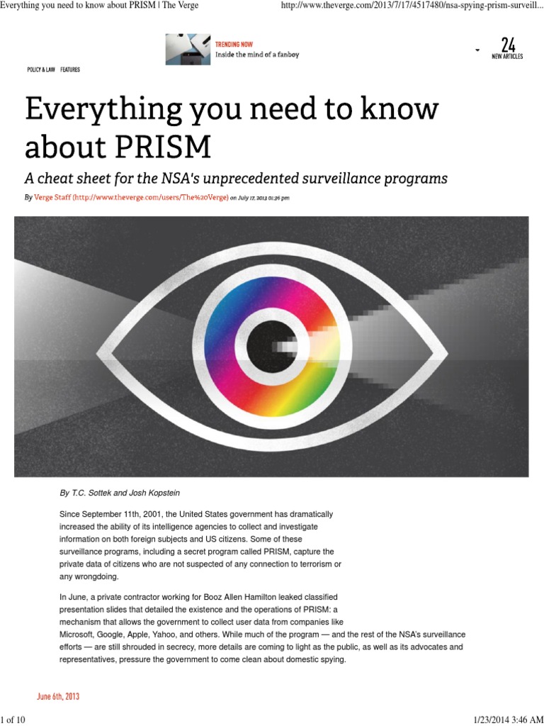PRISM | PDF | Edward Snowden | National Security Agency