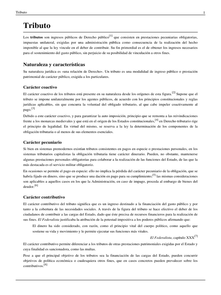 Concepto de Tributo | PDF | Pagos | Instituciones sociales