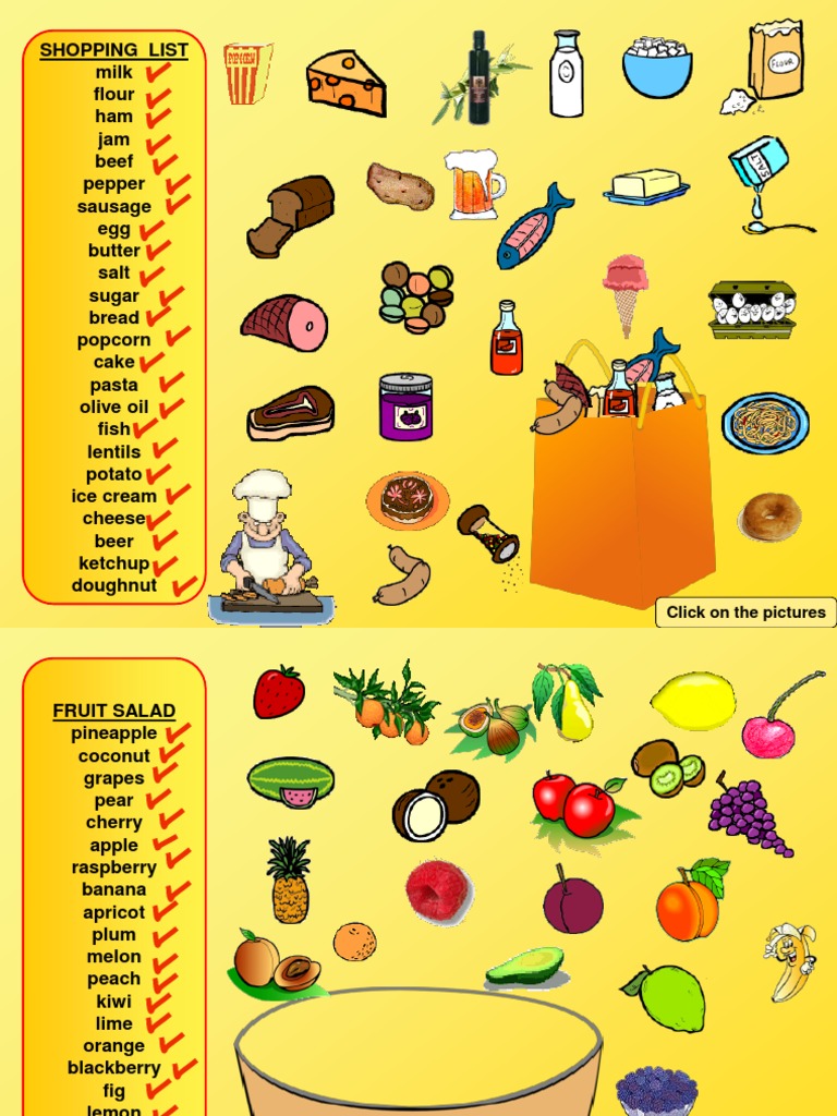 Food Vocabulary Game | PDF