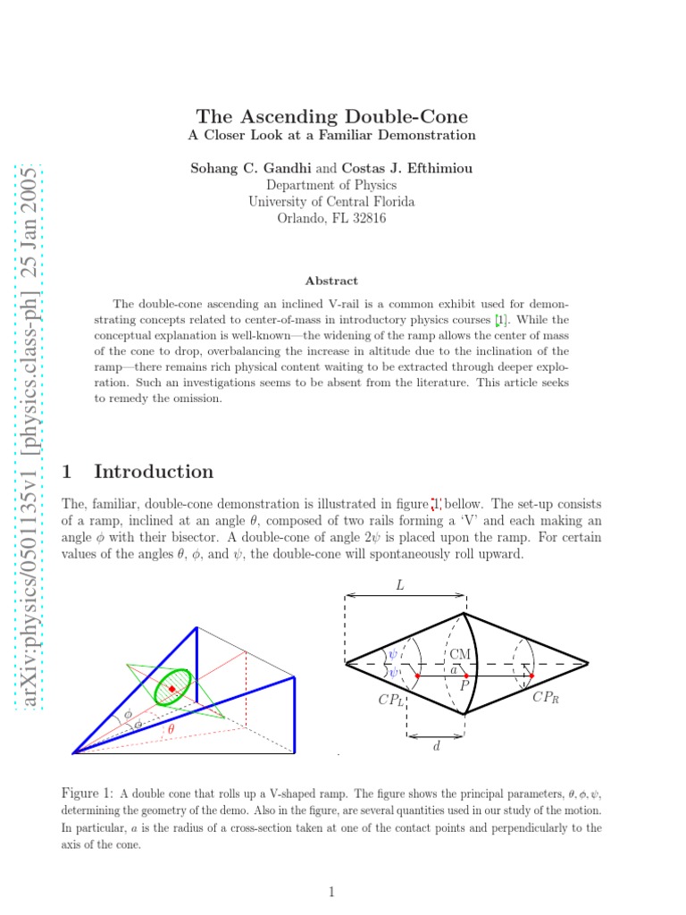 The Ascending Double-Cone - A Closer Look at A Familiar Demonstration ...
