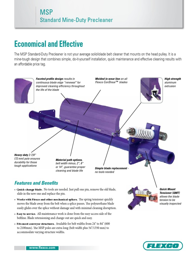 Flexco MSP-Standard Duty - PreCleaner | PDF | Belt (Mechanical ...