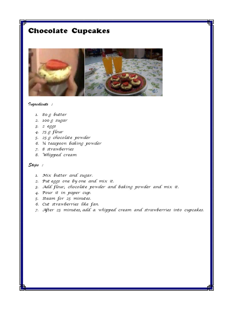 Chocolate Cupcakes Recipe | PDF