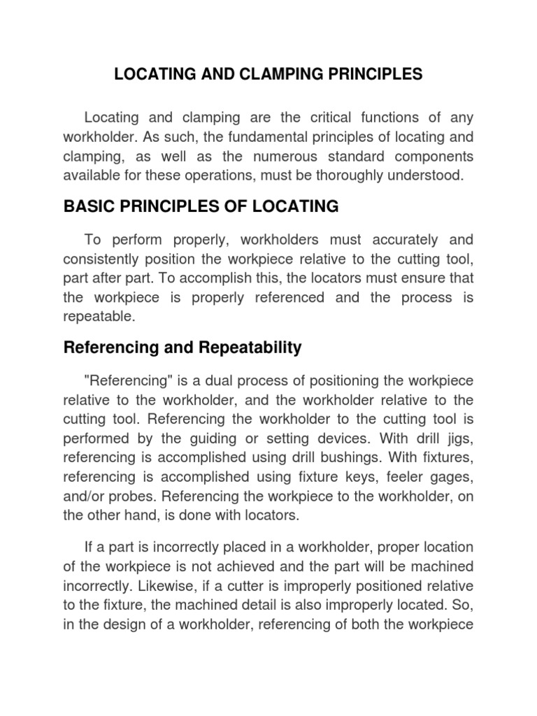Basic of Locating and Clamping | PDF