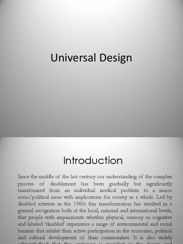 Universal Design | PDF | Disability | Door