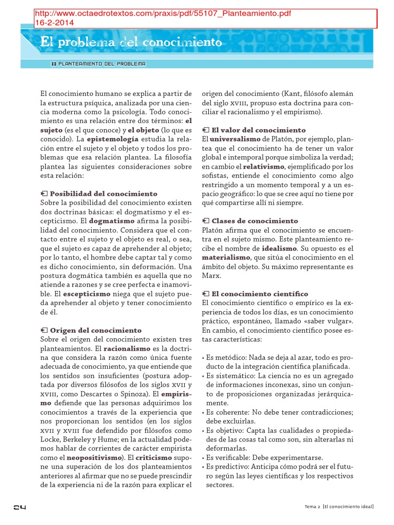 El Problema Del Conocimiento PDF | PDF | Empirismo | Racionalismo