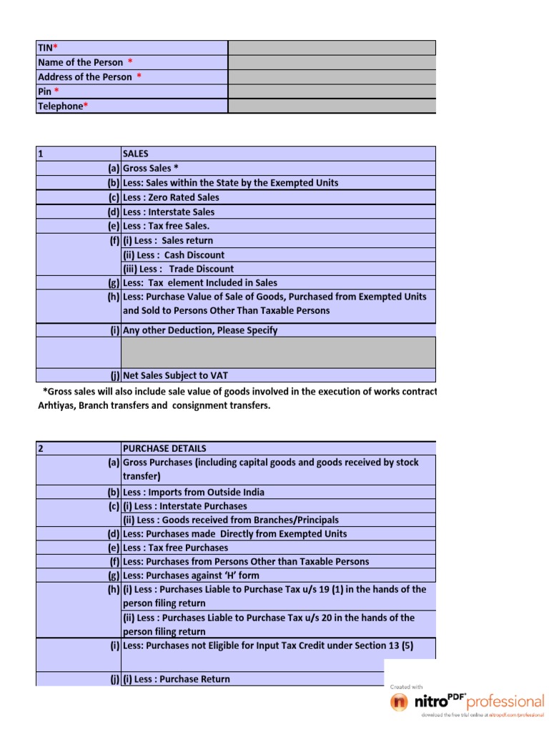 VAT-20 | Value Added Tax | Taxes