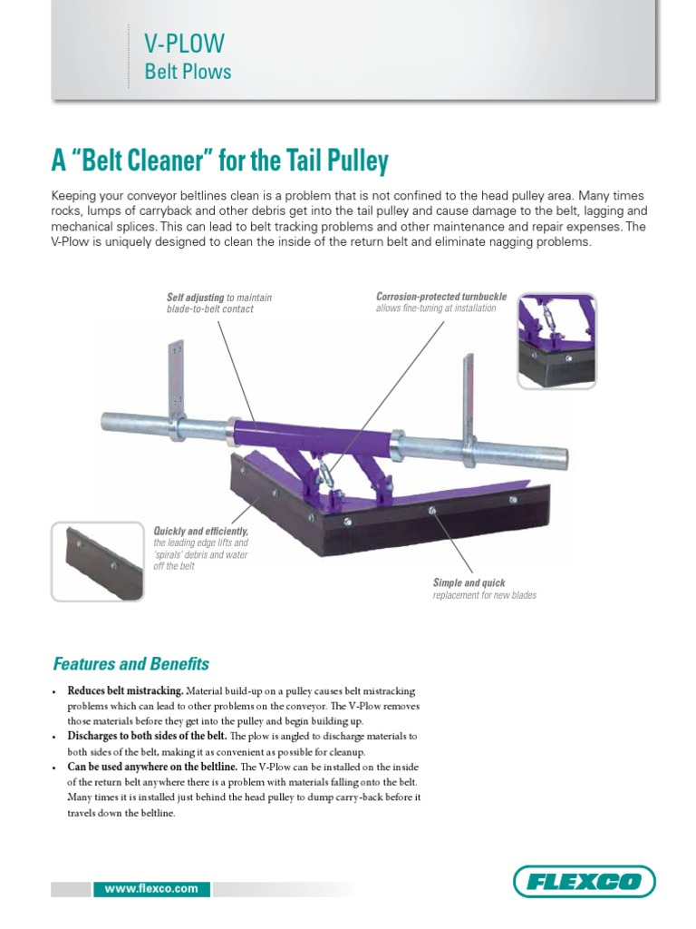 Flexco V Plow | PDF | Belt (Mechanical) | Plough