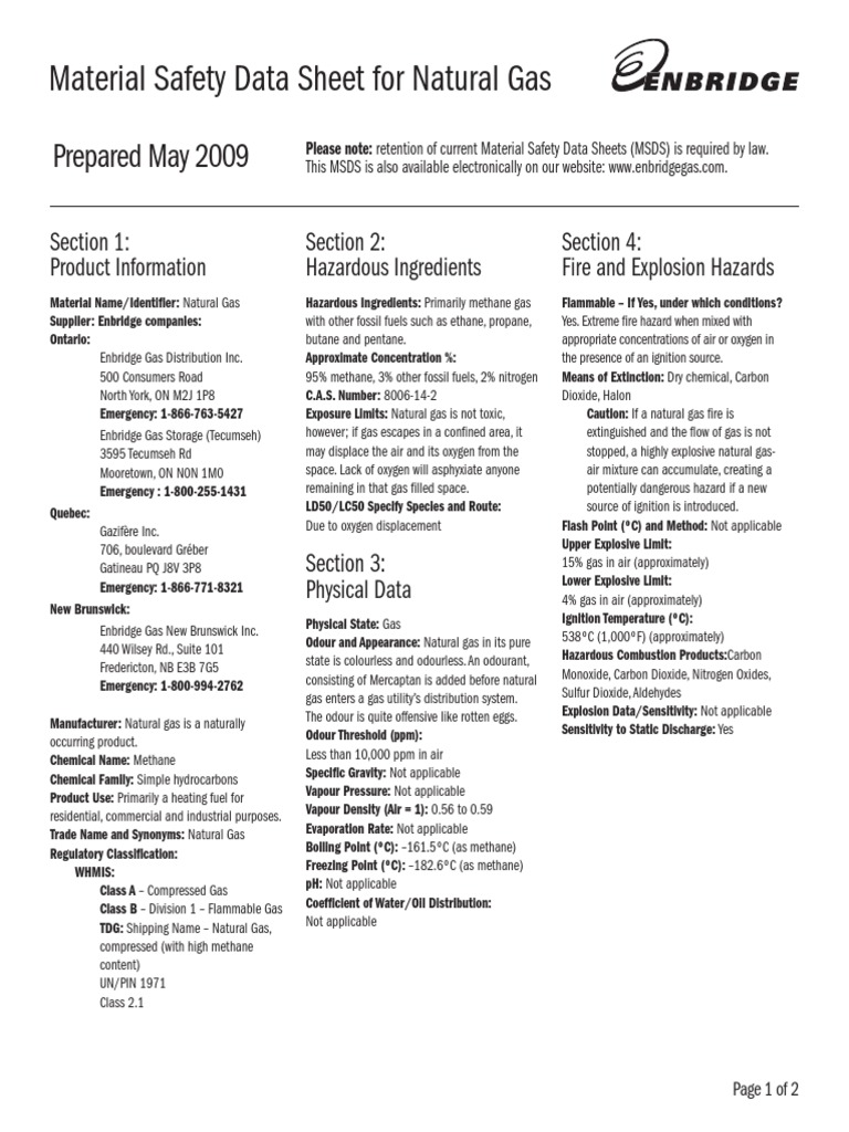 Msds of Hydrocarbon Gas | PDF | Combustion | Natural Gas