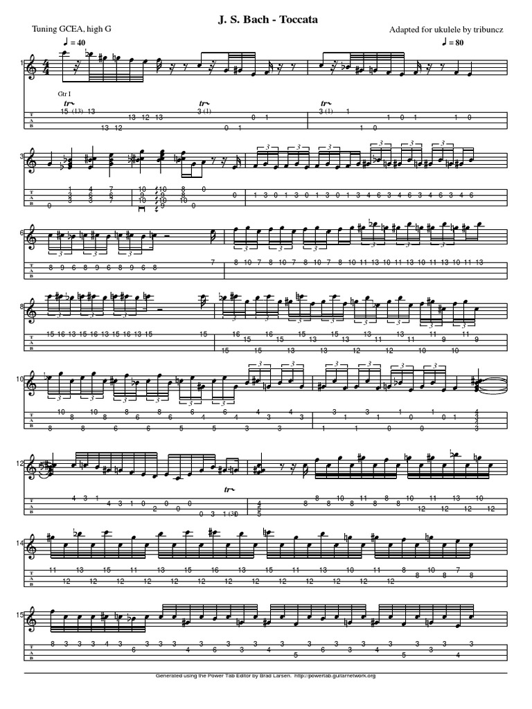Bach - Toccata Ukulele HiG | PDF