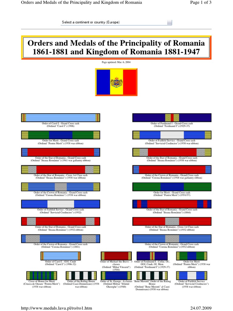 Romanian Ribbons PDF | Download Free PDF | Orders, Decorations, And ...