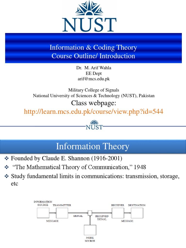 Basic Lecture Information Theory And Coding Pdf Forward Error Correction Error Detection