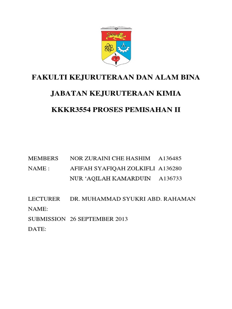 Separation Assignment Membrane | PDF | Membrane | Membrane Technology