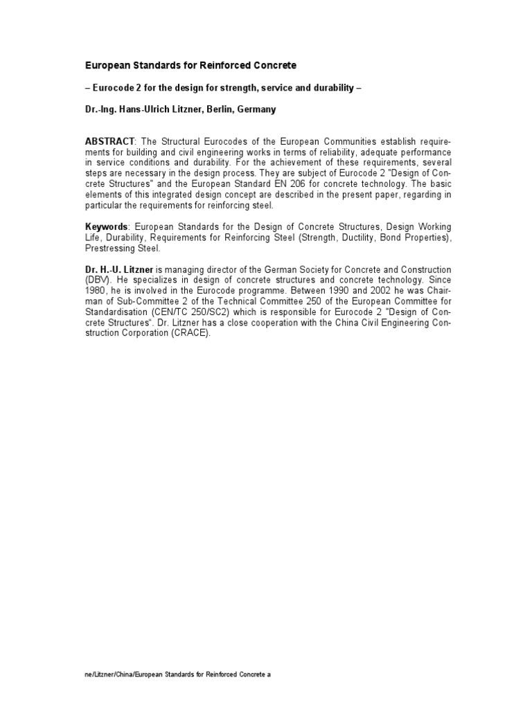 European Standards for Concrete Design | PDF | Prestressed Concrete ...