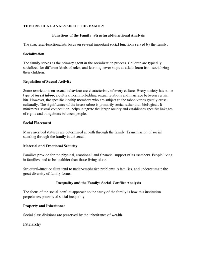 Family Functions: A Theoretical Overview | PDF | Family | Socialization