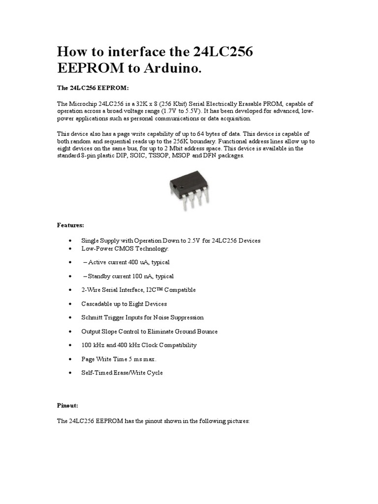 How To Interface The 24lc256 Eeprom To Arduino Pdf Computer Architecture Electronics 