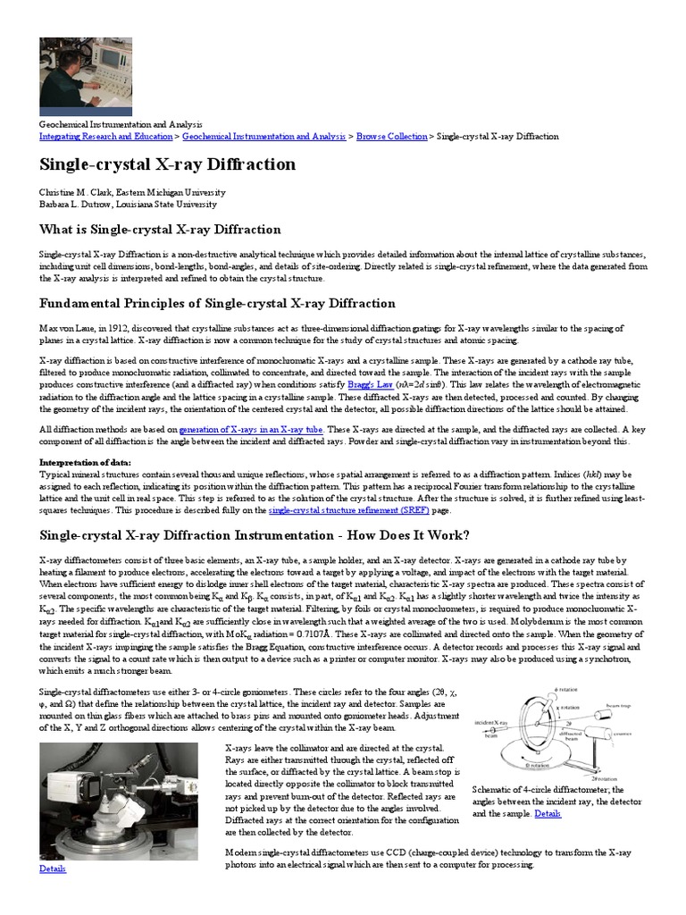 Single-Crystal X-Ray Diffraction Overview | PDF | X Ray Crystallography ...