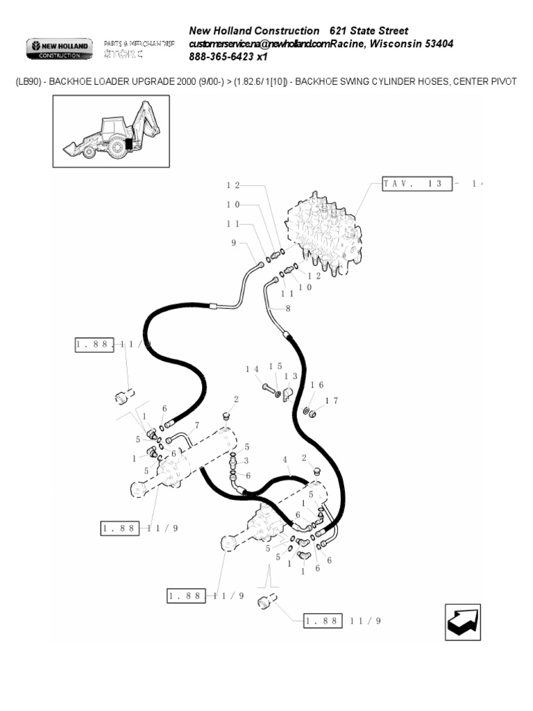Backhoe Swing Cylinder Hoses, Center Pivot | PDF