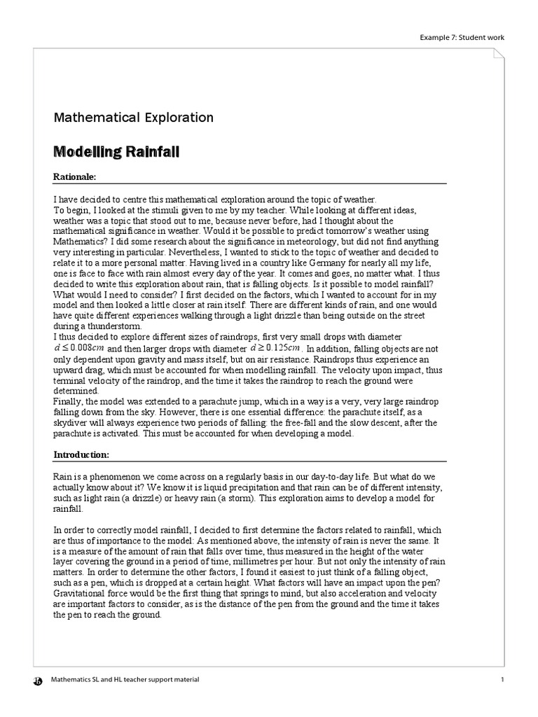 Modelling Rainfall with Math | PDF | Acceleration | Rain