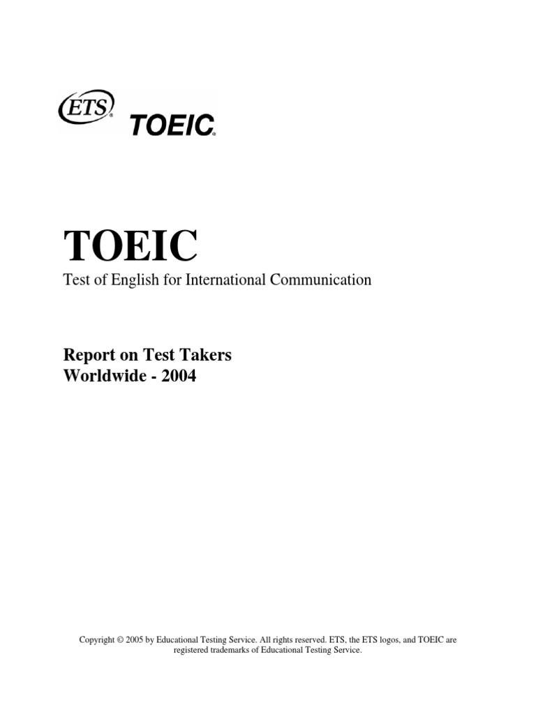 Toeic: Report On Test Takers Worldwide - 2004 | PDF | Japan | Employment
