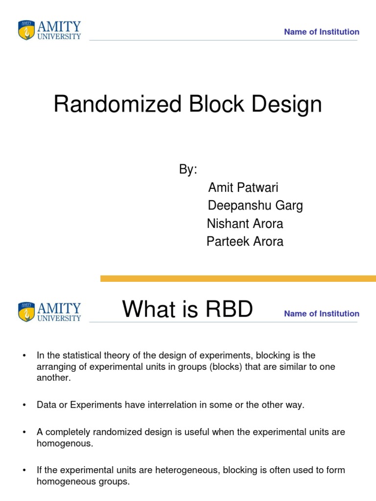 Randomized Block Design | PDF | Analysis Of Variance | Experiment