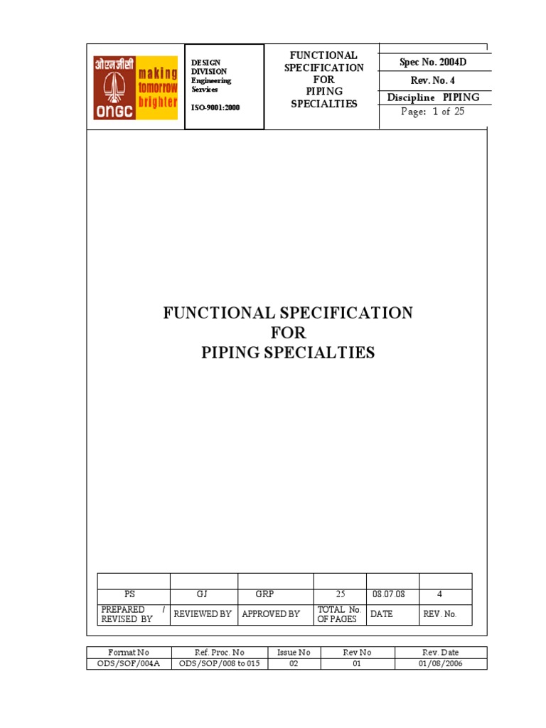 Piping Specialties Rev 4 | PDF | Valve | Pipe (Fluid Conveyance)