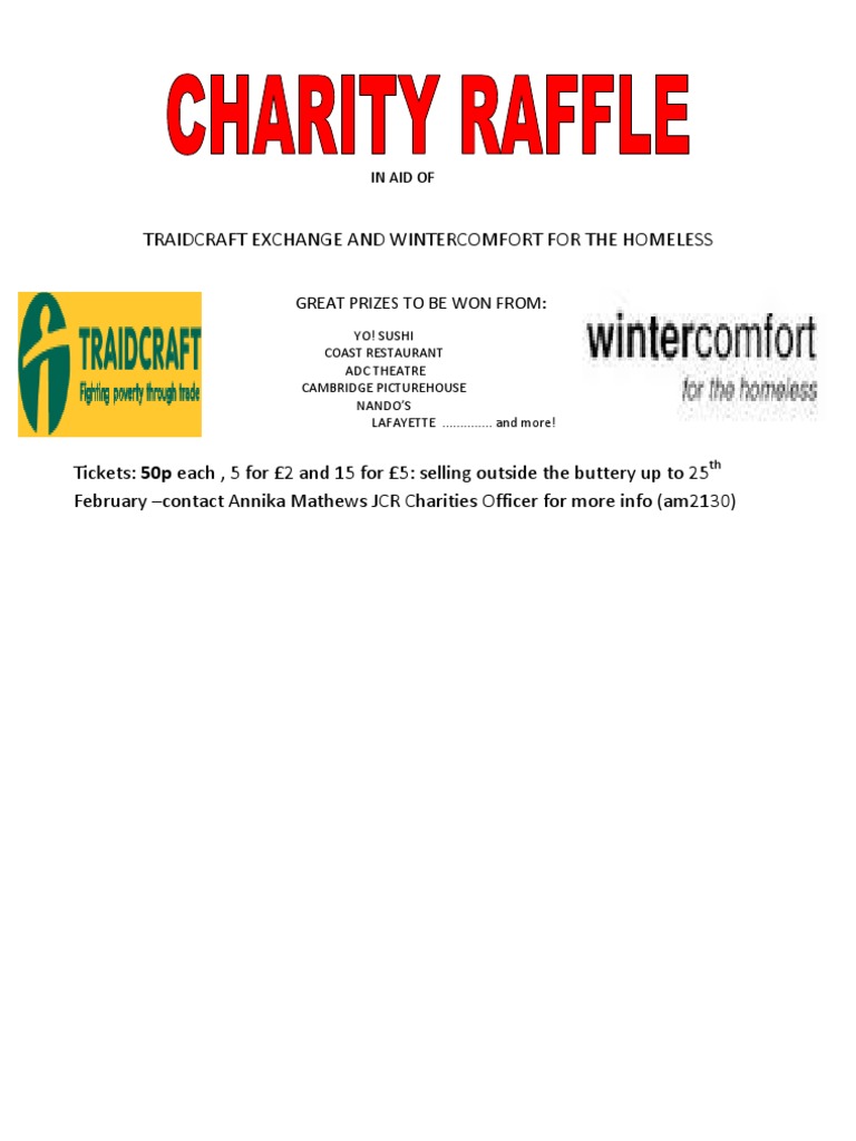 Charity Raffle for Traidcraft Exchange | PDF