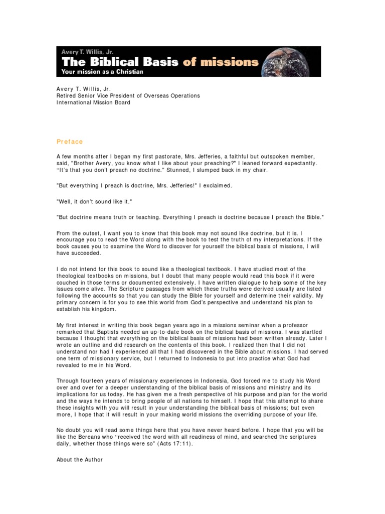 The Biblical Basis of Missions | PDF