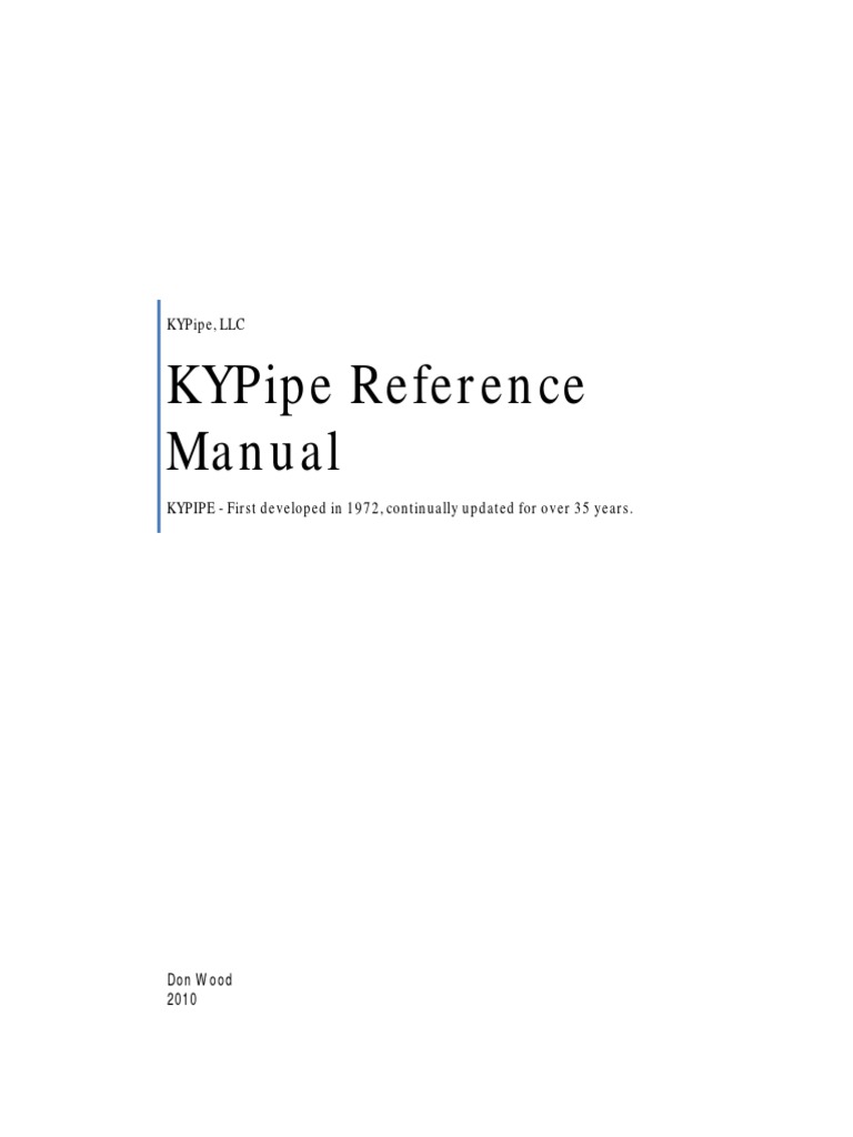 Kypipe Reference Manual | PDF | Pump | Equations