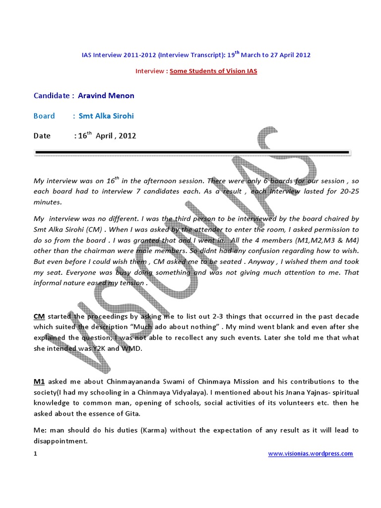 Ias Interview | PDF | Cooperative | Science