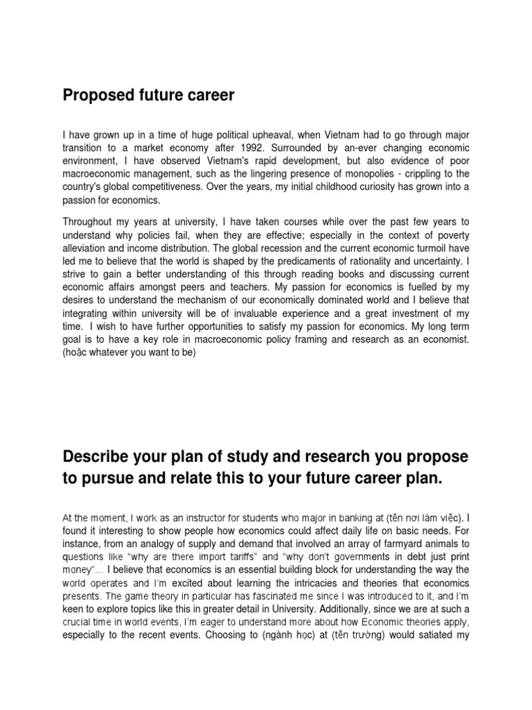 Proposed Future Career | PDF | Macroeconomics | Economics