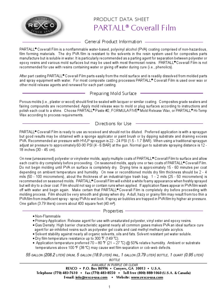 PARTALL Coverall Film Overview | PDF | Casting | Composite Material