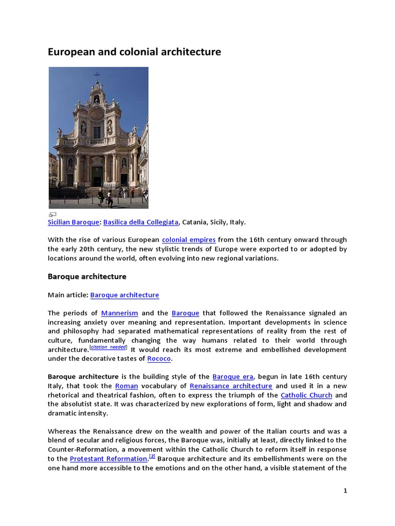 X 016 European and Colonial Architecture | PDF | European Architecture ...