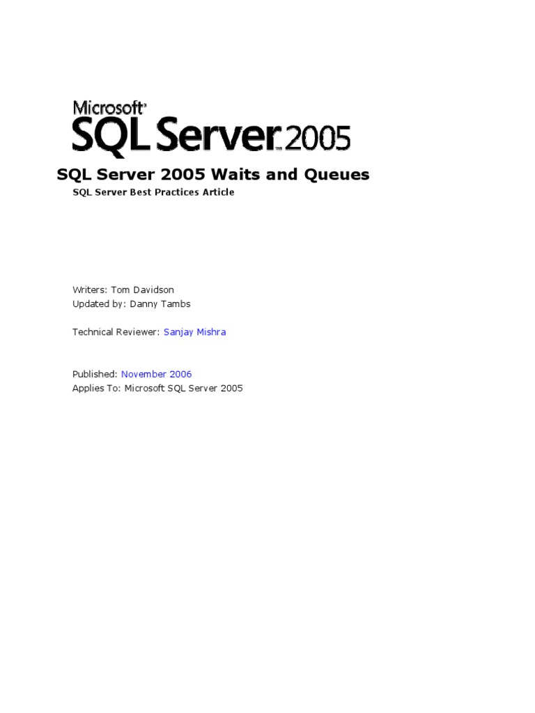 Performance Tuning Waits Queues | PDF | Database Index | Microsoft Sql Server